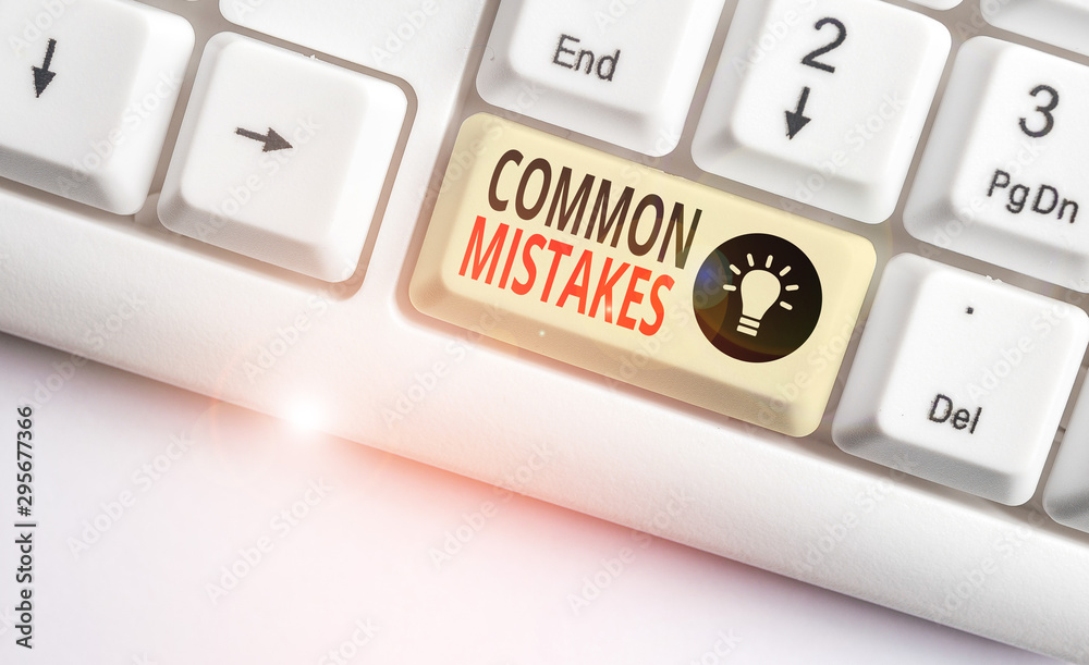 Word writing text Common Mistakes. Business photo showcasing actions ...