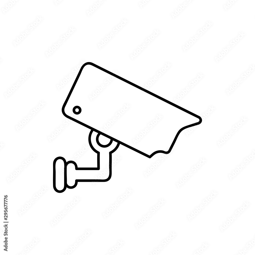 Security surveillance camera line icon. Line icons with flat design ...