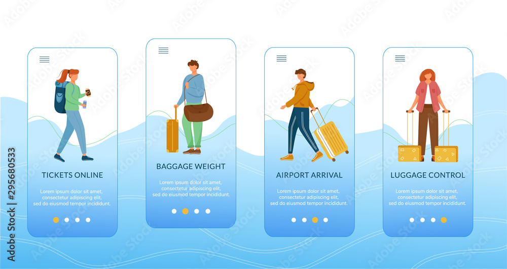 Traveling onboarding mobile app screen vector template. Trip by ...