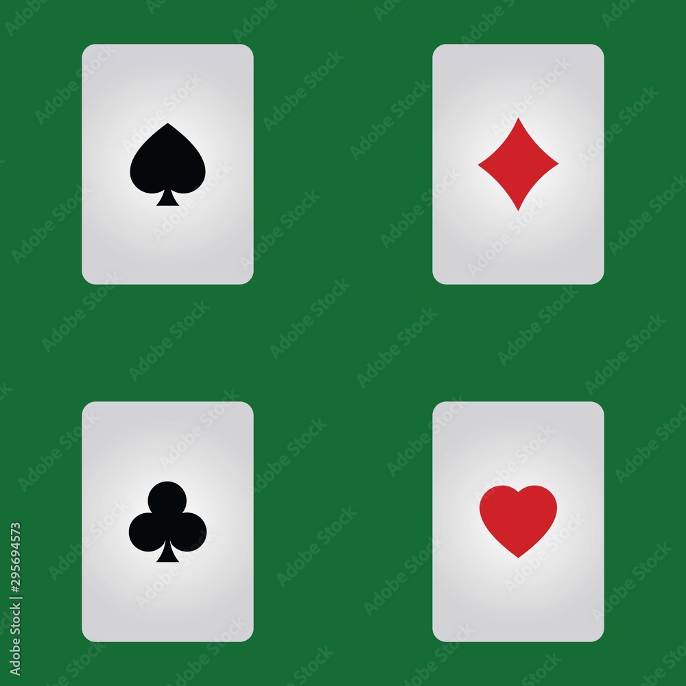 Vector set of icons for playing cards. Vector illustration symbols ...