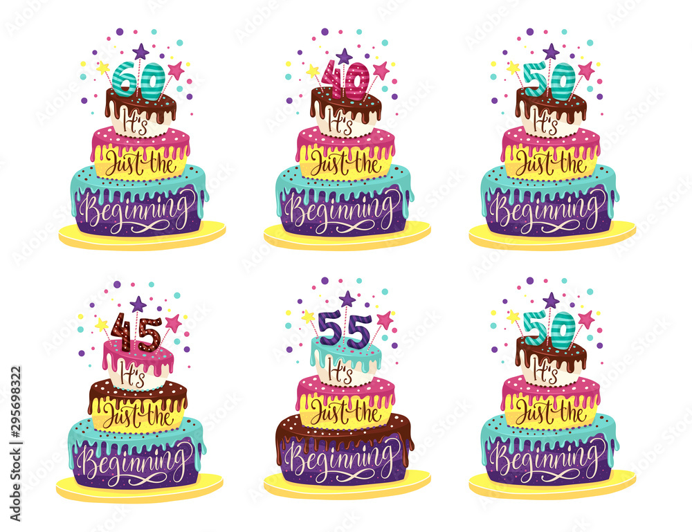 Adult 45th, 50th, 55th 40th, 60th Birthday Anniversary vector ...