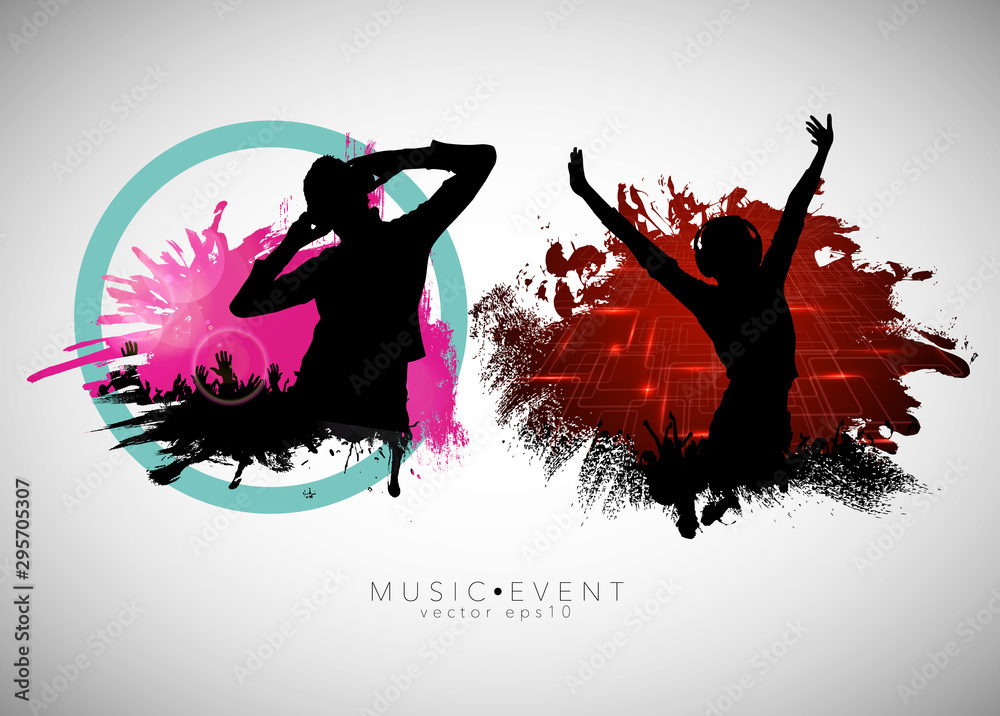 Party background with dancing people - vector illustration Stock Vector ...