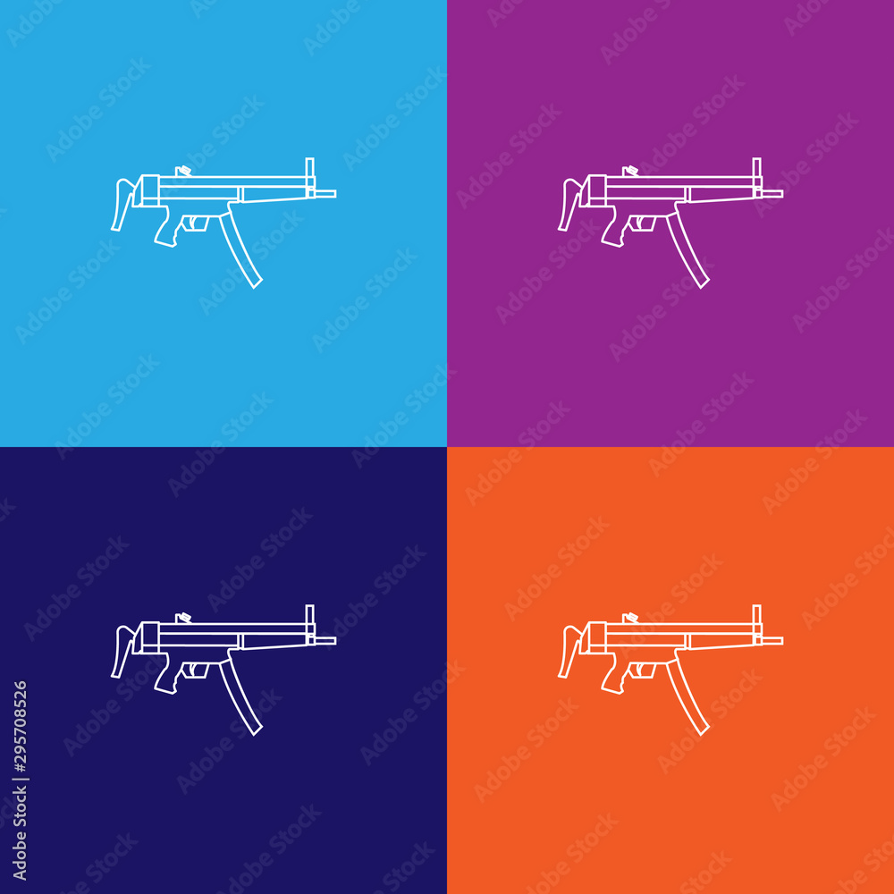weapon automat line icon. Elements of military illustration icons ...