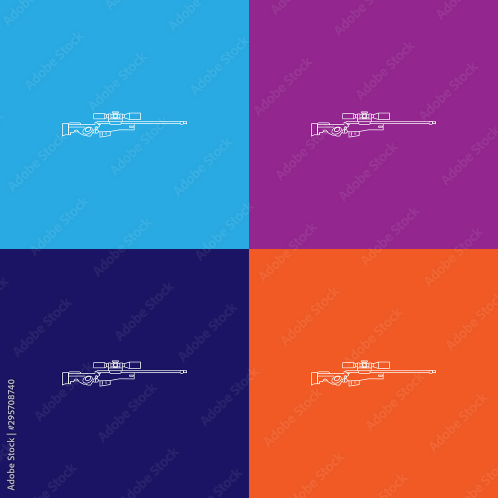 sniper rifle line icon. Elements of military illustration icons. Signs ...
