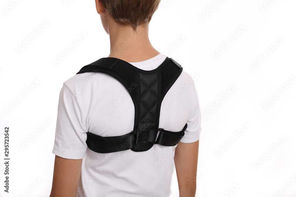 Child / school boy with posture corrector. Scoliosis, Kyphosis ...