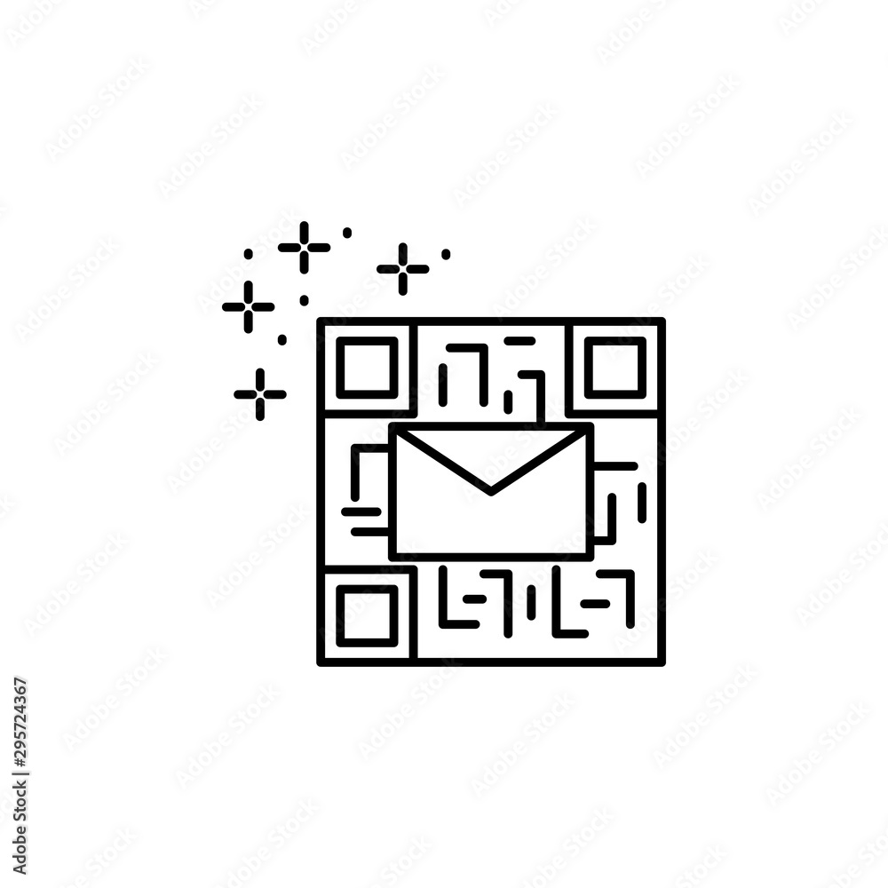 QR code mail icon. Element of qr code and barcode icon Stock Vector ...