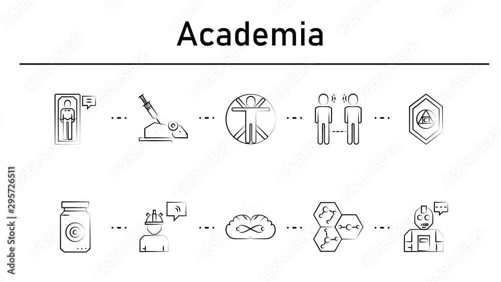 Academia simple concept icons set. Stock Vector | Adobe Stock