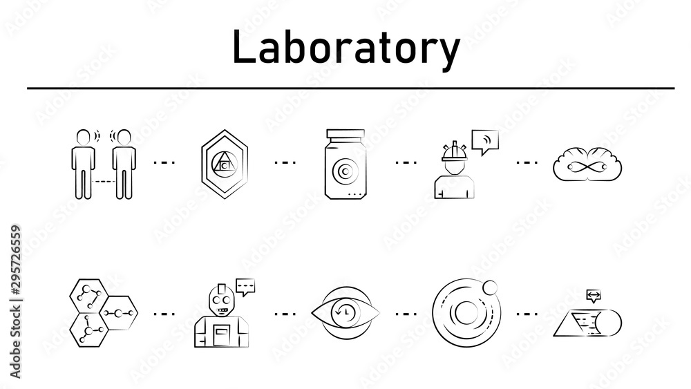 Laboratory simple concept icons set. Stock Vector | Adobe Stock