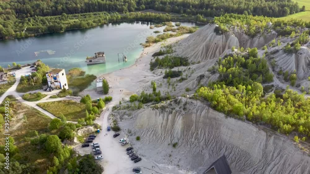 Sand Hills of Quarry With a Pond and Abandoned Prison in Rummu Estonia ...