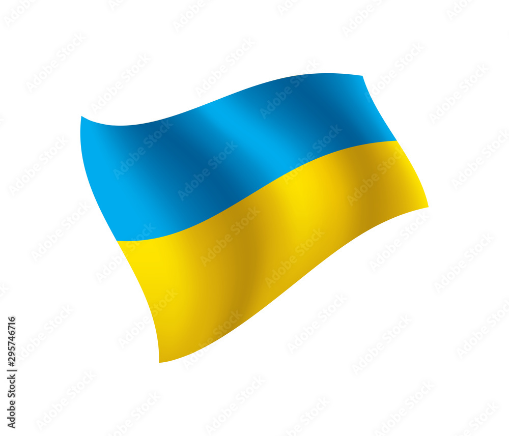 Ukraine flag waving isolated vector illustration Stock Vector | Adobe Stock