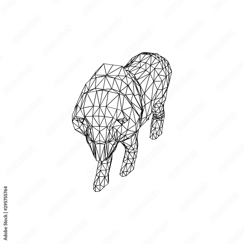 Abstract Lion Background line art isolated Stock Vector | Adobe Stock