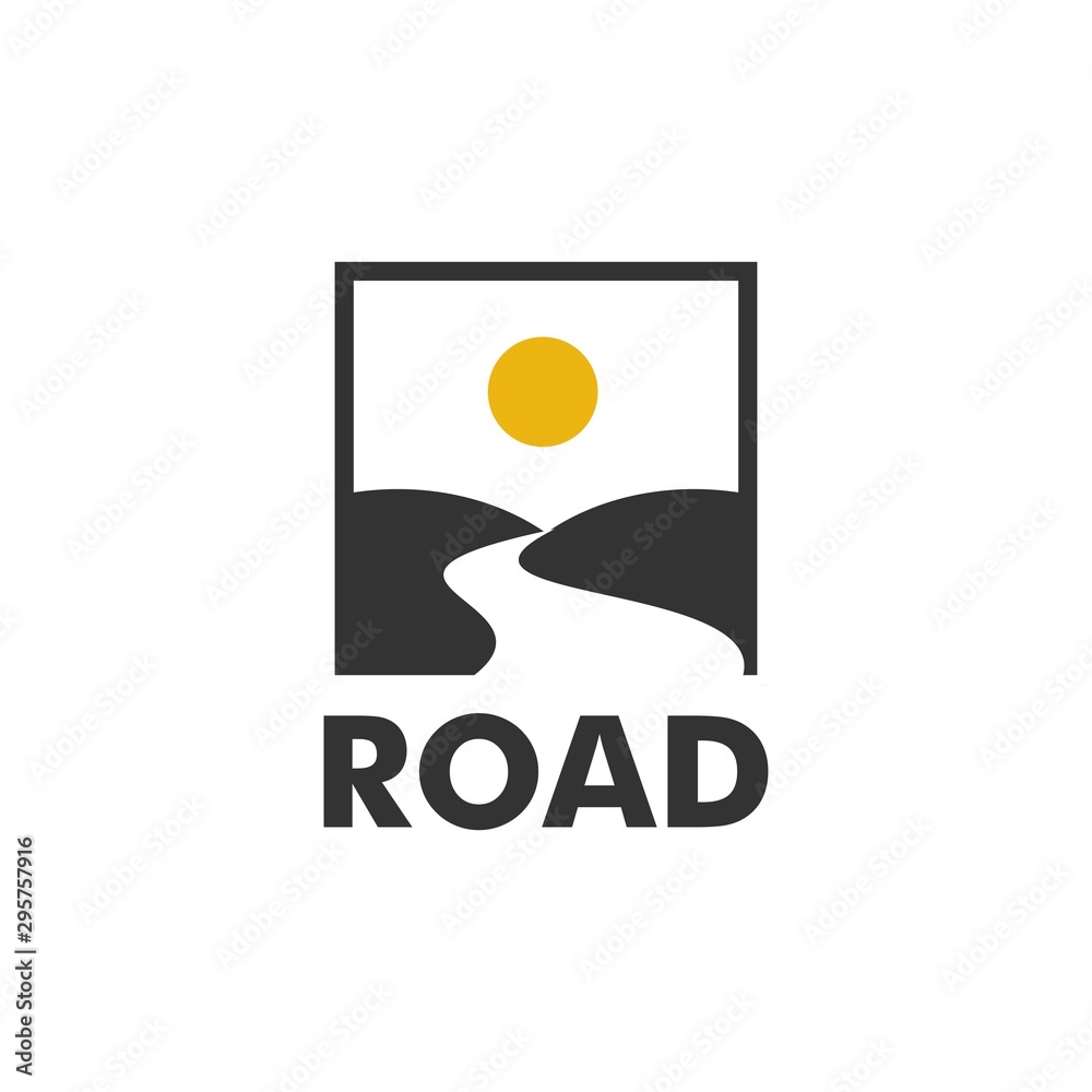 road logo template, river design creative idea, vector Stock Vector ...