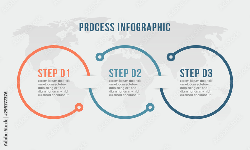 infographic process timeline for business. 3 point step. vector Stock ...