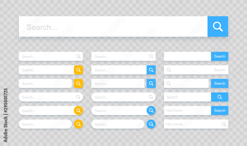 Set www search bar icons. Vector illustration isolated on white ...