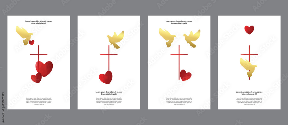Universal religious templates cards. Communion, confirmation invitation ...