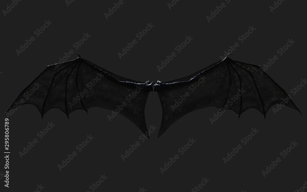 3d Illustration Dragon Wing, Devil Wings, Demon Wing Plumage Isolated ...
