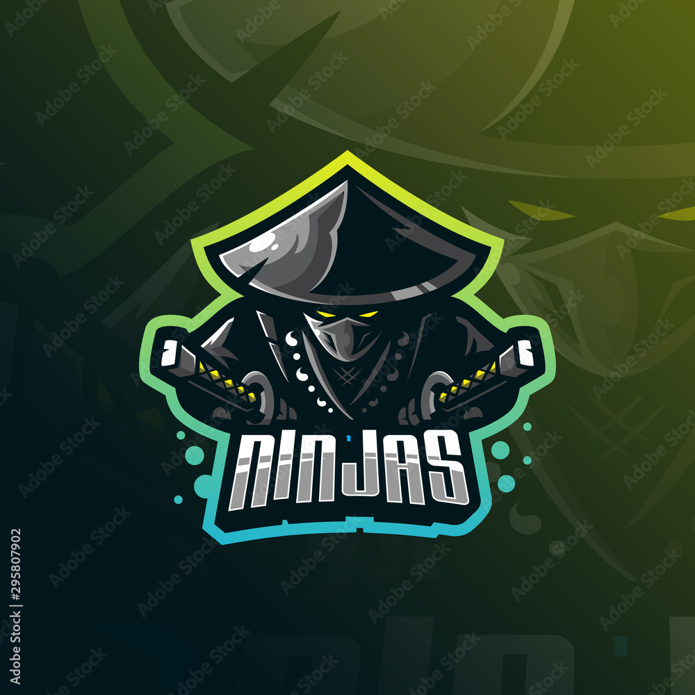 ninja mascot logo design vector with modern illustration concept style ...