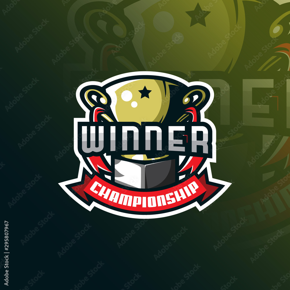 winner mascot logo design vector with modern illustration concept style ...