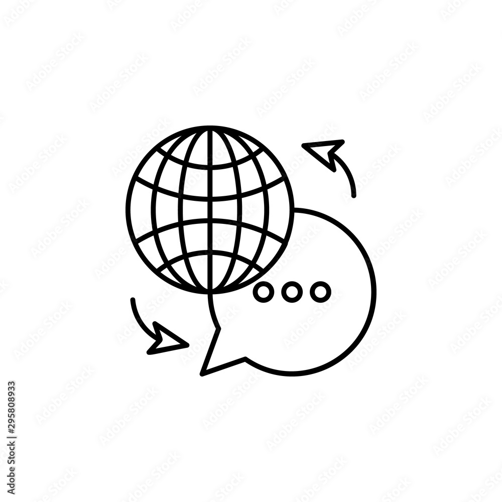 Translating icon. Element of future business thin line icon Stock ...