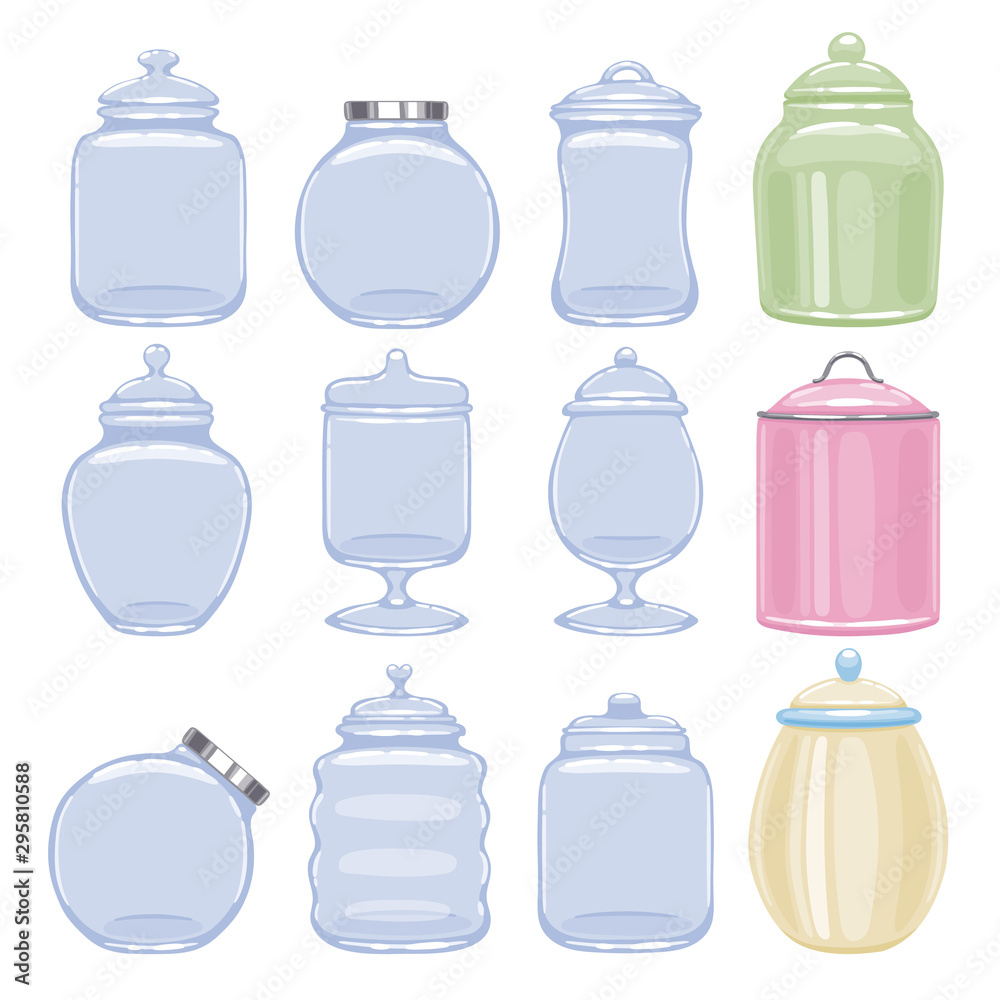 Cookie jars set vector illustration. Stock Vector | Adobe Stock