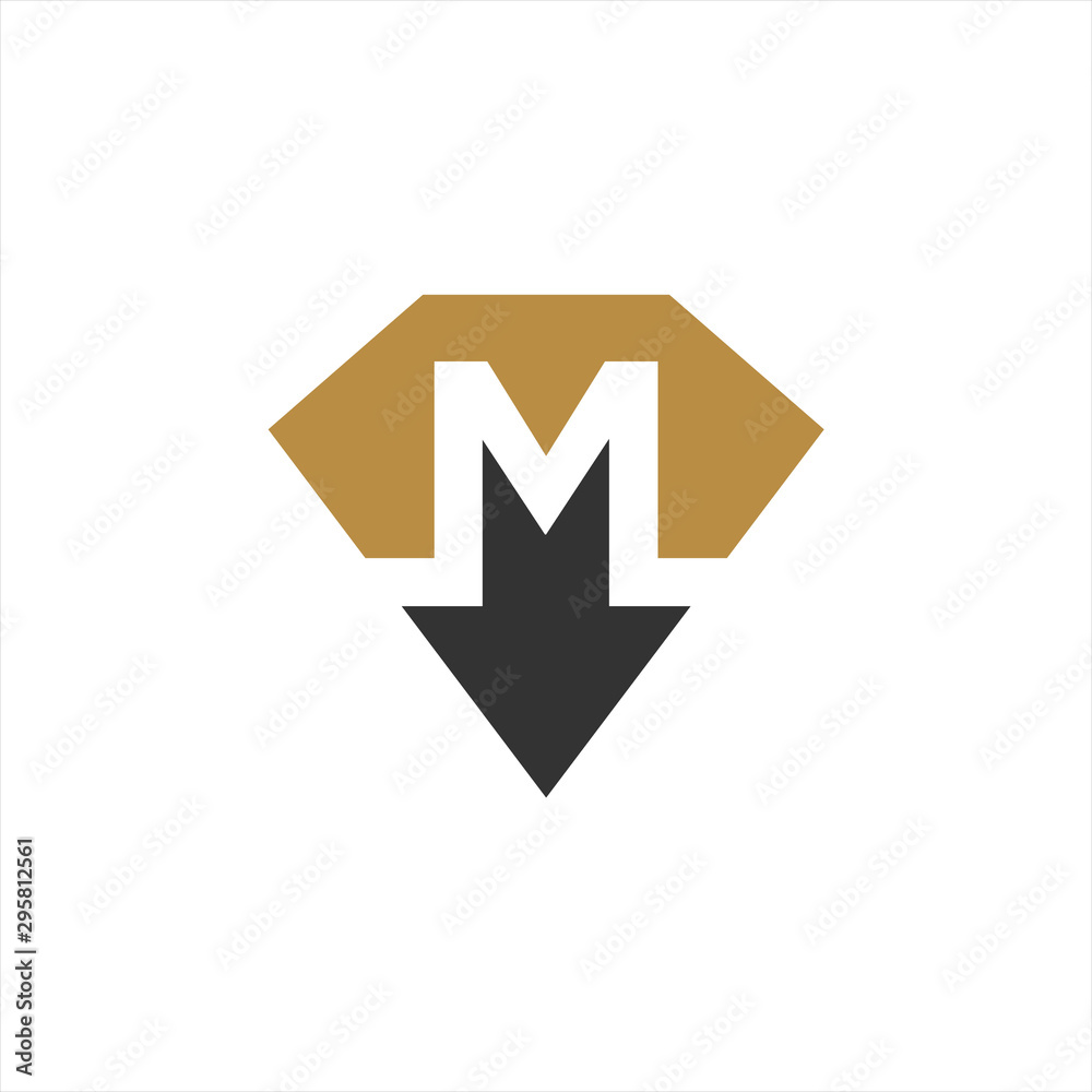 M DIAMOND logo design unique Stock Vector | Adobe Stock