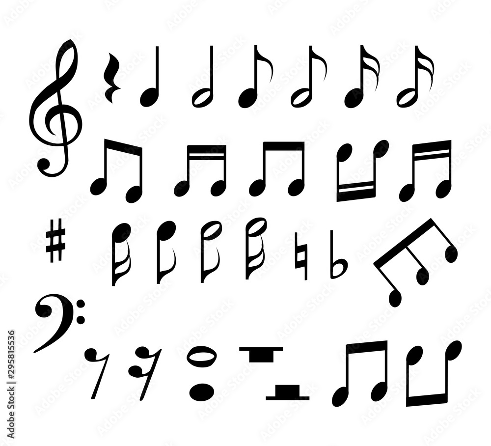 Set of music notes vector Stock Vector | Adobe Stock
