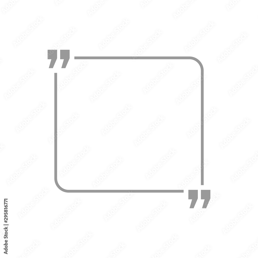 Quotation blank template in quotes isolated on White. Creative banner ...