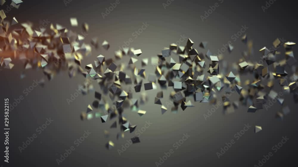 Vidéo Stock Stream of floating pyramids. Abstract computer graphics ...