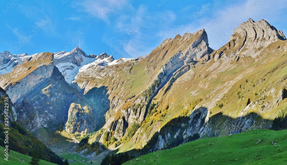 Alpstein-Panorama mit Säntis, Ostschweiz Stock Photo | Adobe Stock