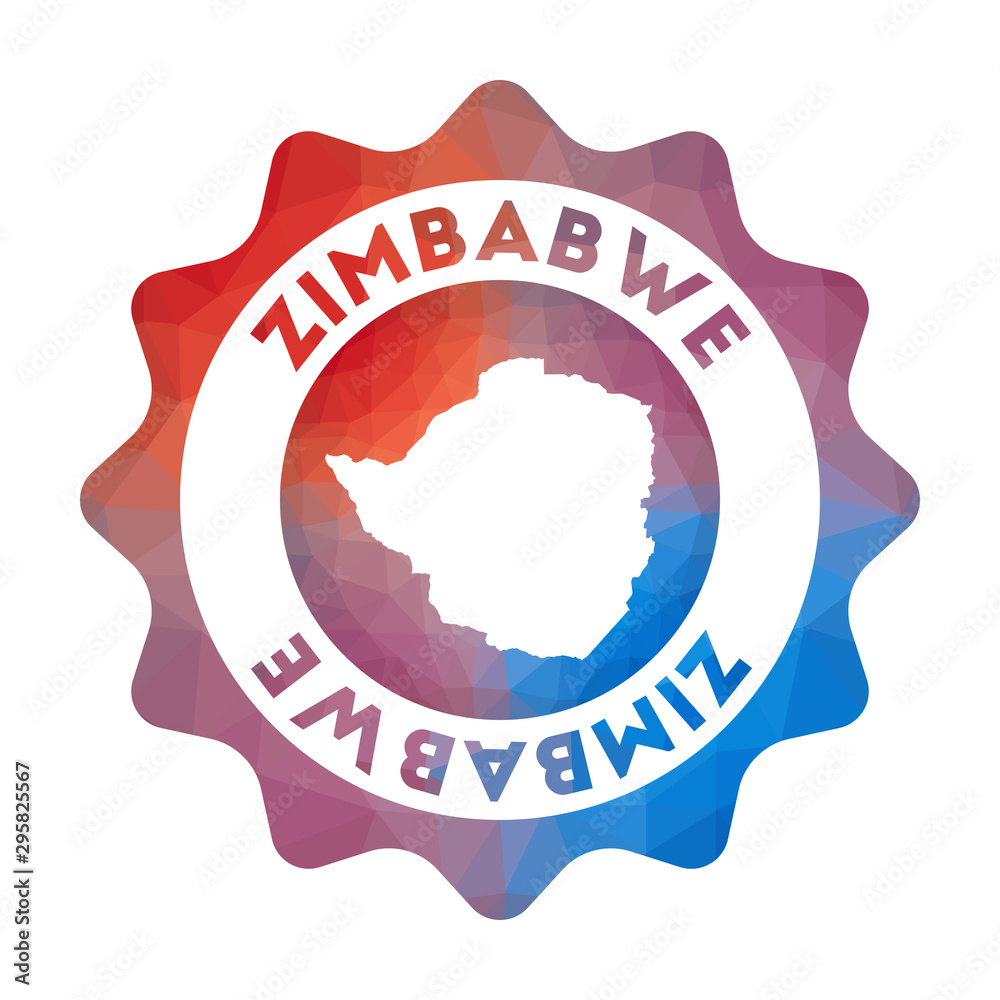 Zimbabwe low poly logo. Colorful gradient travel logo of the country in ...