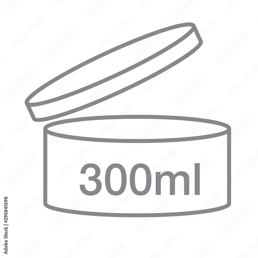 Liter l sign (l-mark) estimated volumes 300 milliliters (ml) Vector ...