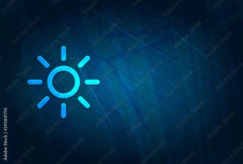Screen brightness sun icon futuristic digital abstract blue background ...