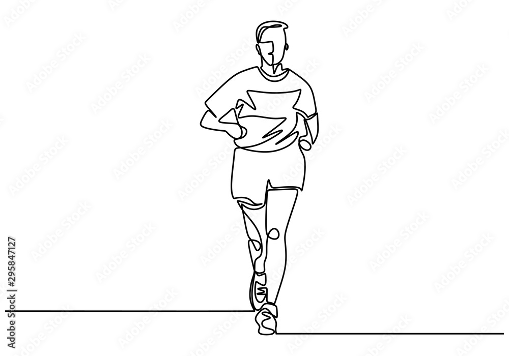 One line drawing of man running vector illustration minimalist design ...
