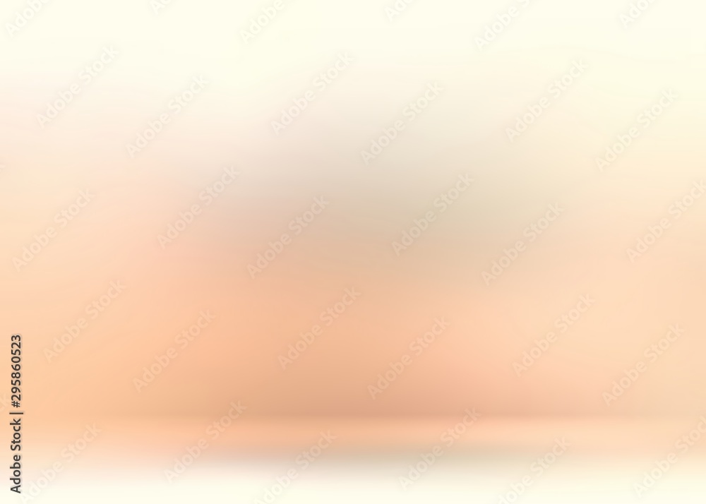 Light golden pearl 3d background. Empty wall pastel peach color. Smooth ...