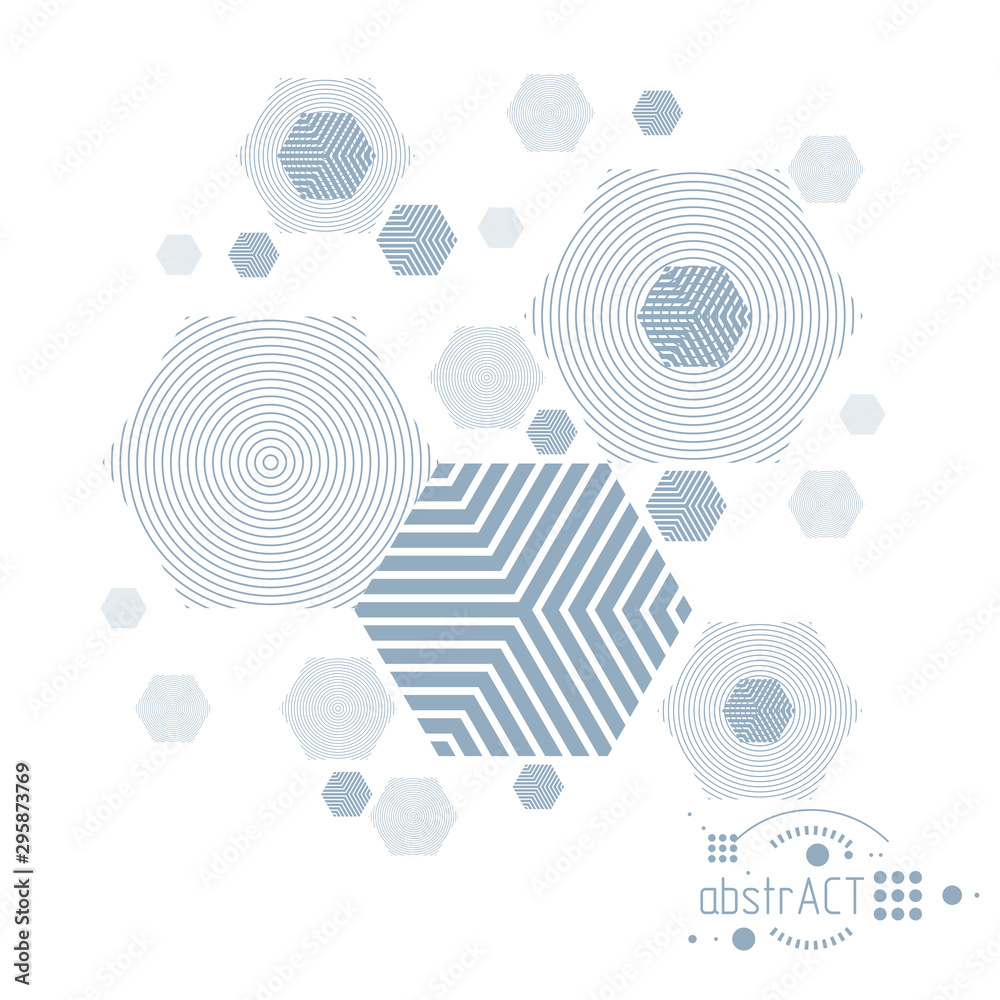 Engineering technology vector wallpaper made with hexagons, circles and ...