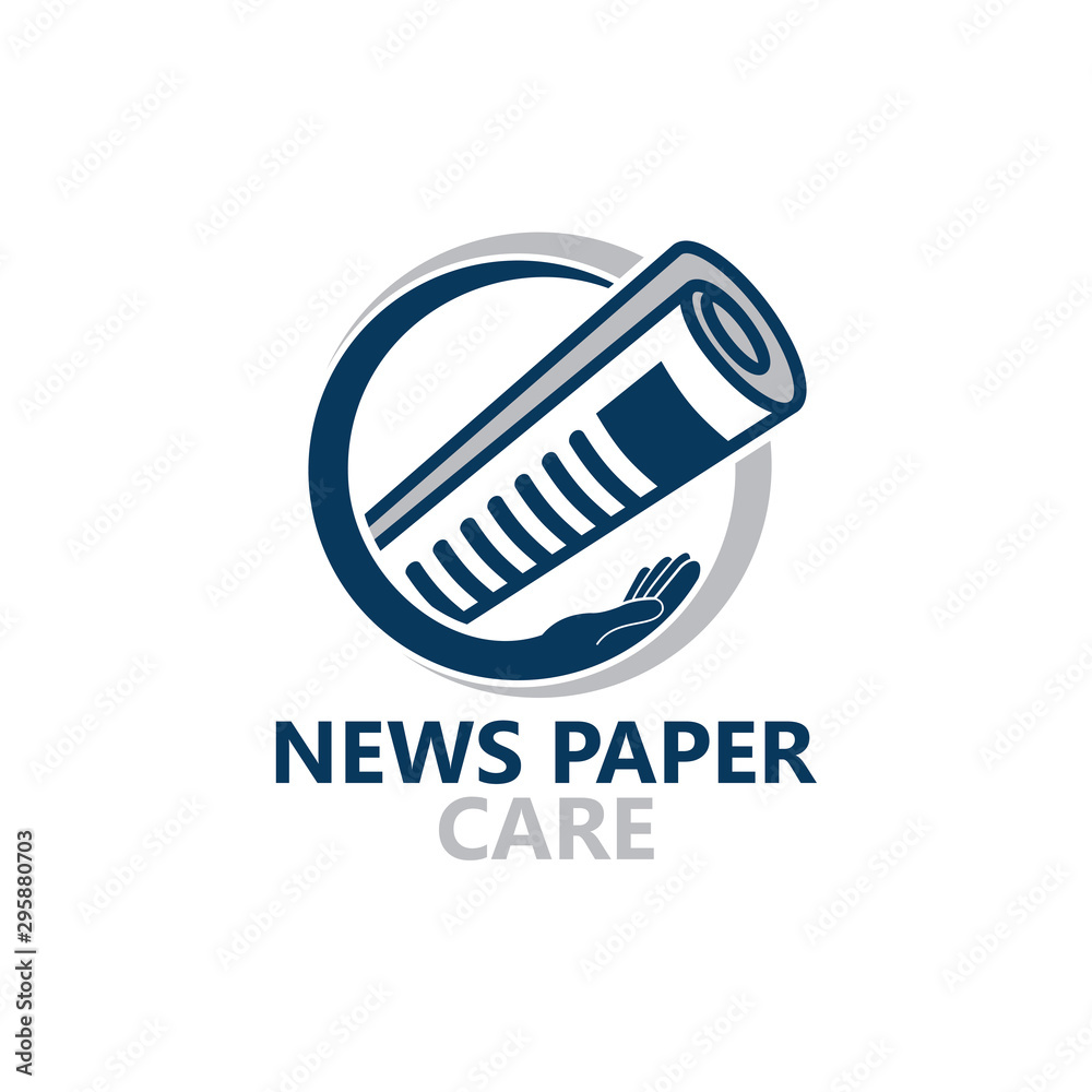 News Paper Care Logo Template Design Stock Vector | Adobe Stock