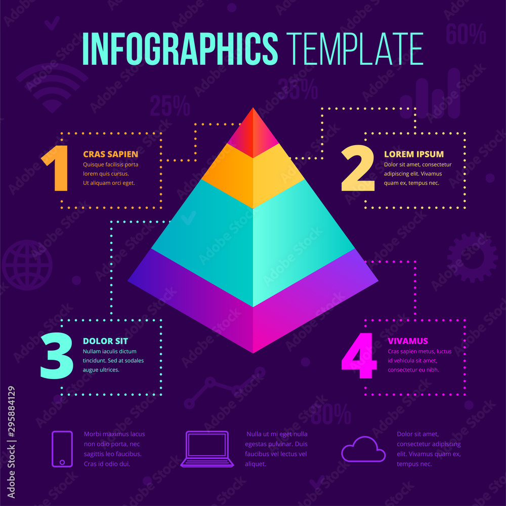 Isometric Business Infographic Pyramid Chart Stock Vector Adobe Stock