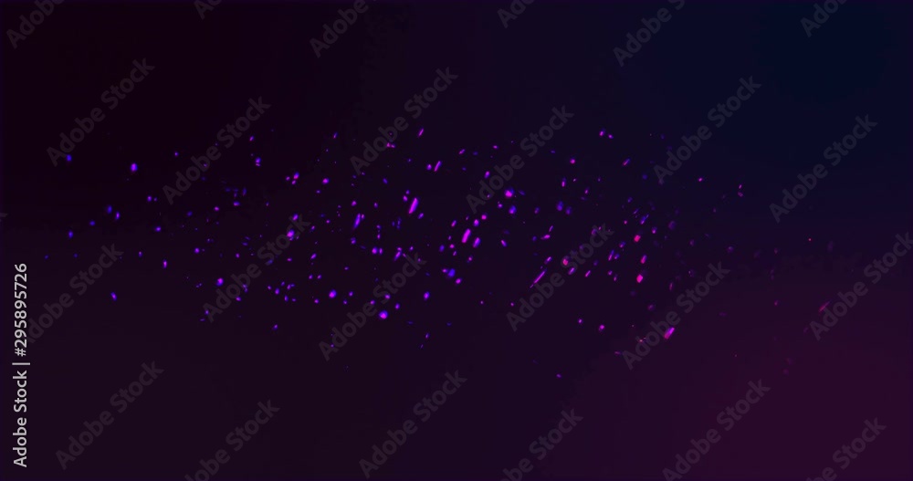 Sci-Fi backdrop with clouds particles system in dark purple liquid ...