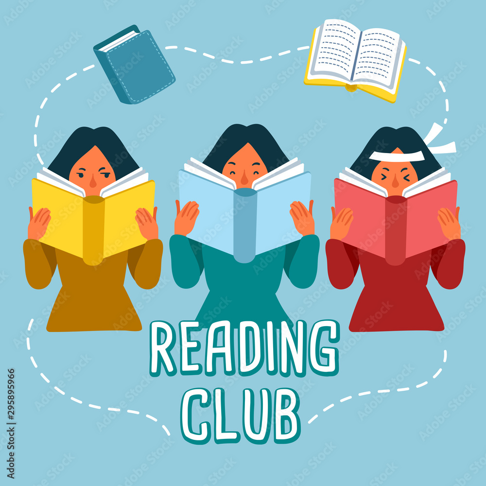 Vector Illustration of Reading Club Stock Vector | Adobe Stock