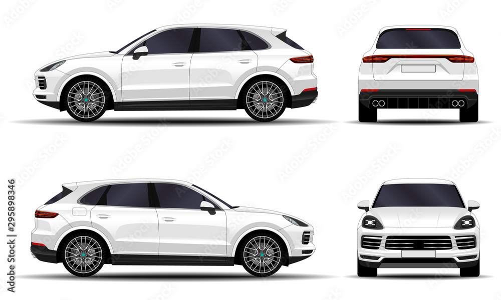 realistic SUV car. front view; side view; back view. Stock Vector ...