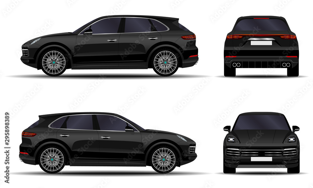 realistic SUV car. front view; side view; back view. Stock Vector ...