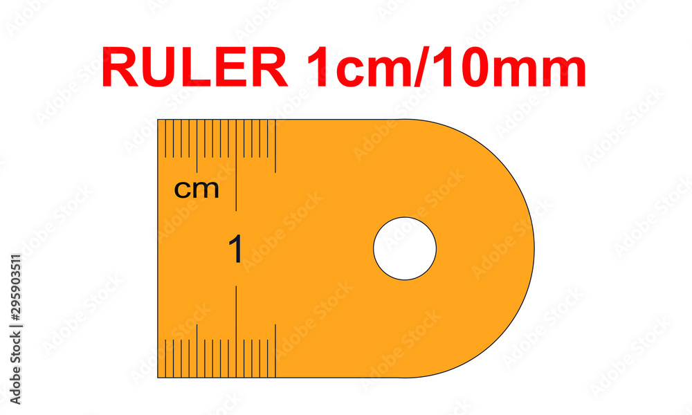 Ruler of 10 millimeters. Ruler of 1 centimeters. Calibration grid ...