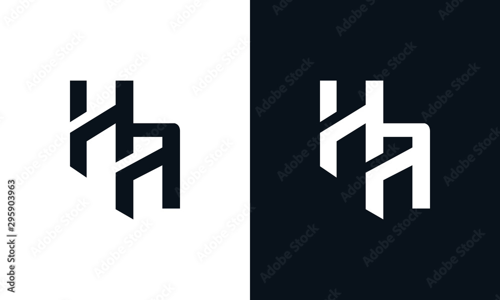 Flat abstract letter HA logo. This logo icon incorporate with two ...