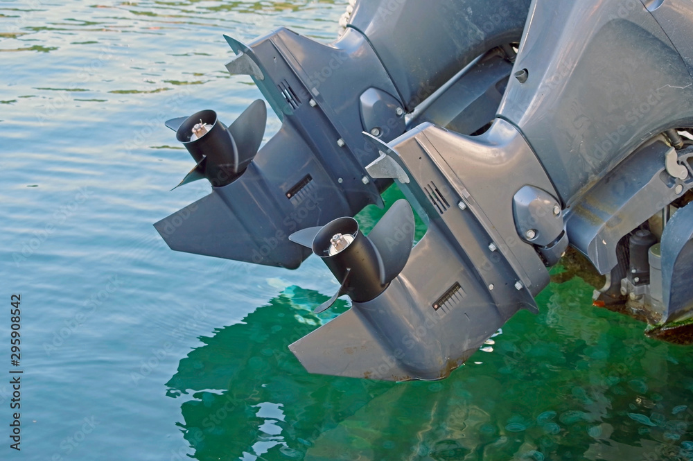 boat propellers on hub of outboard motor Stock Photo | Adobe Stock