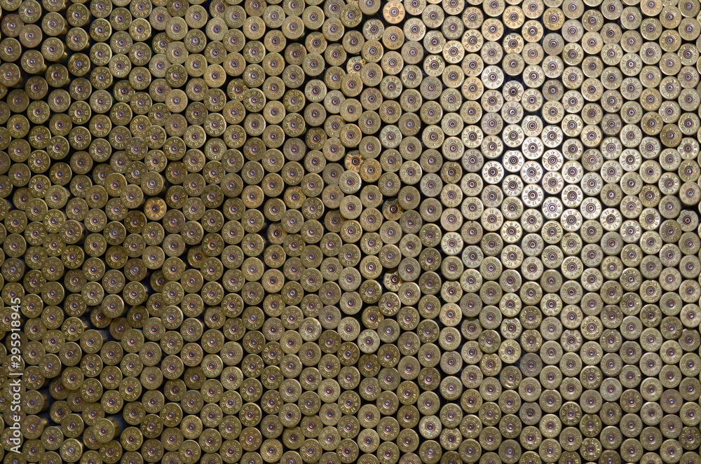Pattern of 12 gauge cartridges for shotgun bullets. Shells for hunting ...