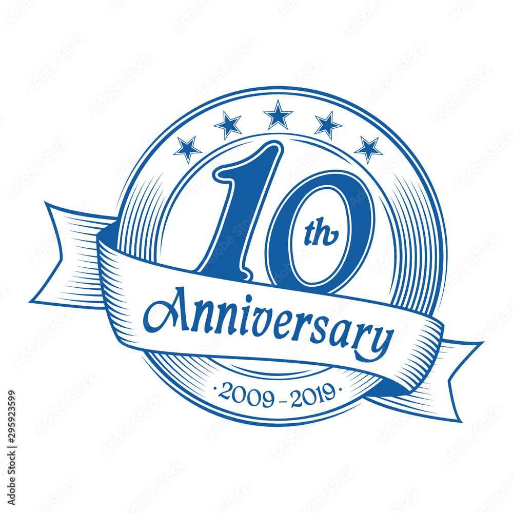 10th anniversary design template. 10 years celebration logo. Vector and ...
