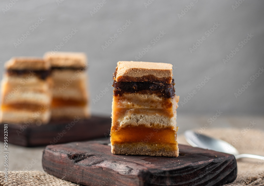 Delicious peruvian dessert called King Kong with dulce de leche and jam ...