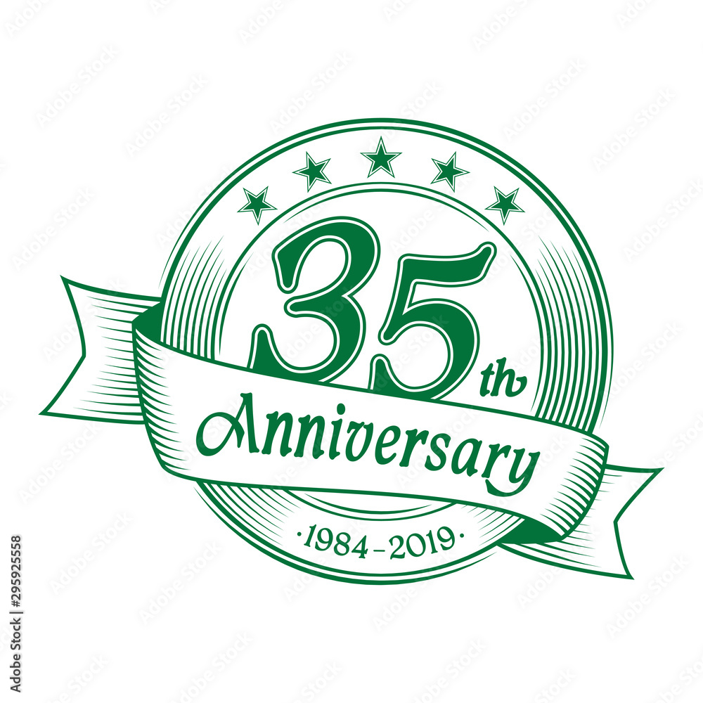 35th anniversary design template. 35 years celebration logo. Vector and ...