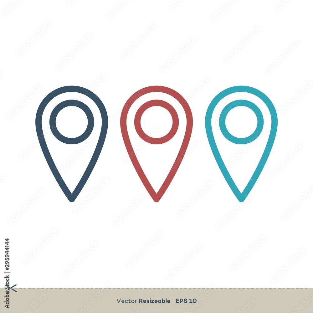 Point Map Vector Template. Line Art Icon Logo Illustration Design ...