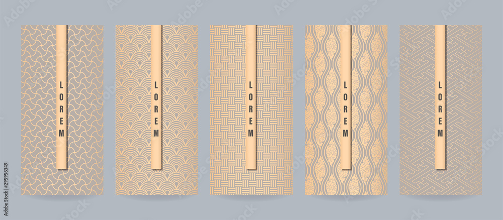 Set of japanese patterns for packaging luxury or premium products ...